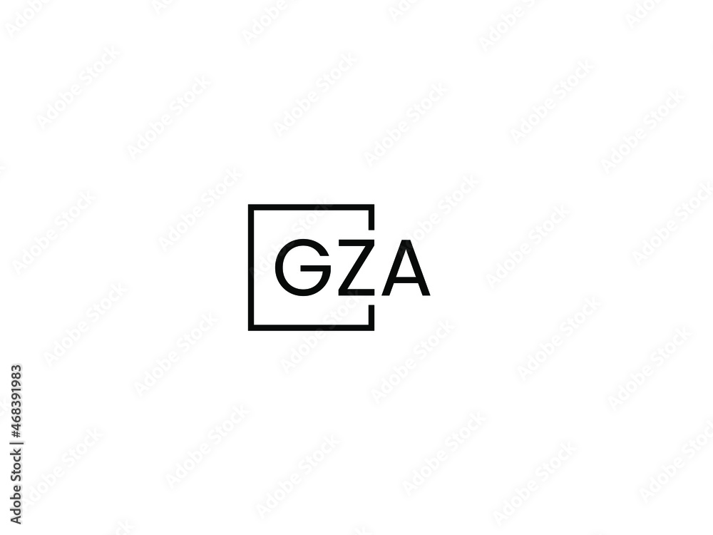 GZA Letter Initial Logo Design Vector Illustration Stock Vector | Adobe ...