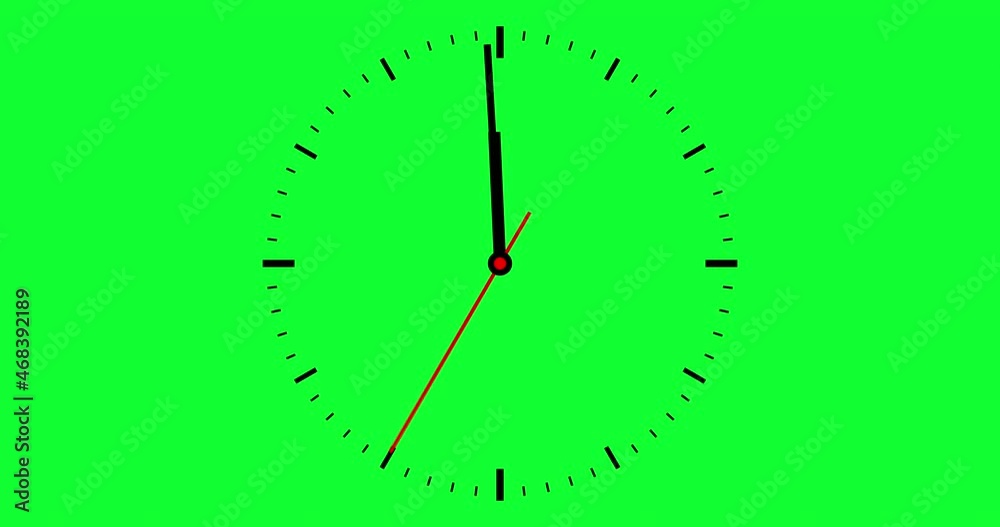 Countdown timer clock on green background for keying and to cut out ...