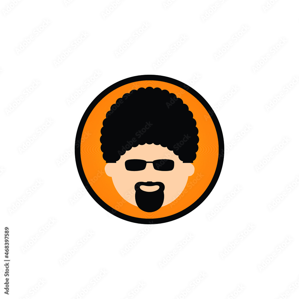 Cute Curly Man Logo applied for company brand identity logo. Stock ...