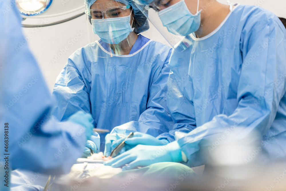 Medical Team Performing Surgical Operation in hospital operating ...