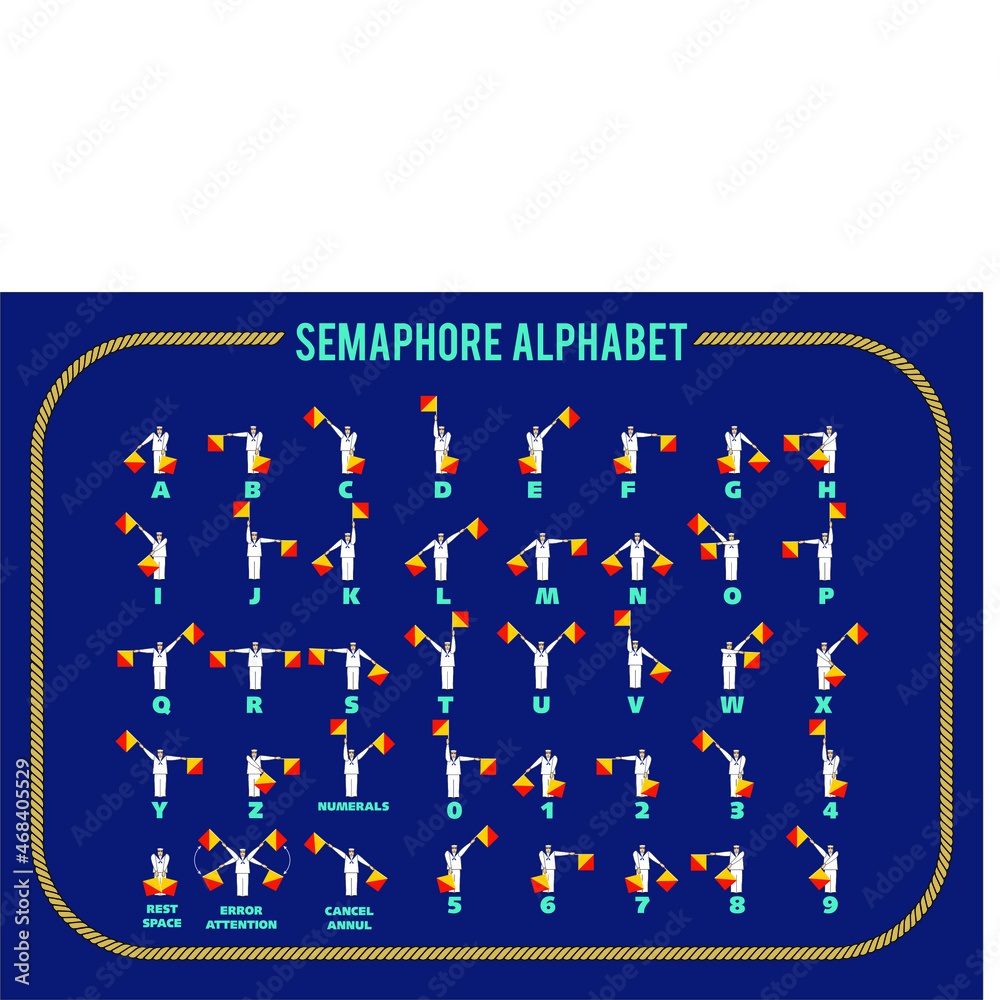 Nautical Alphabet, International Maritime Signal Flags. Vector drawing ...