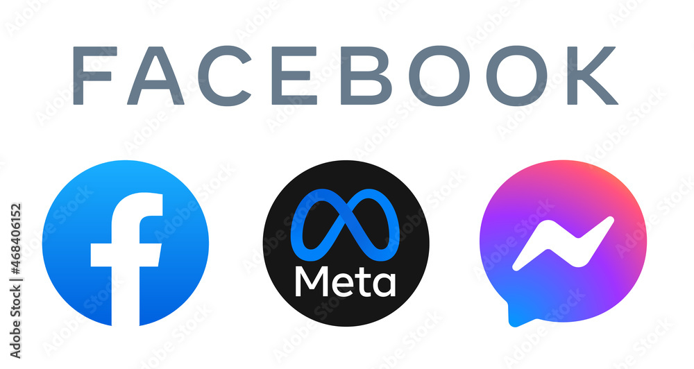 Metavers all apps icons logos. Facebook logo. Meta logo. Stock Vector ...