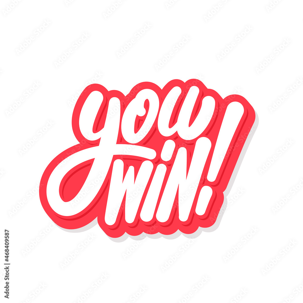 You win. Vector lettering banner. Stock Vector | Adobe Stock