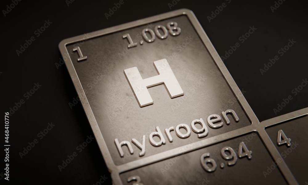 Highlight on chemical element Hydrogen in periodic table of elements ...