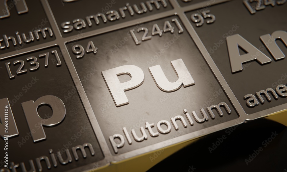 Highlight on chemical element Plutonium in periodic table of elements ...