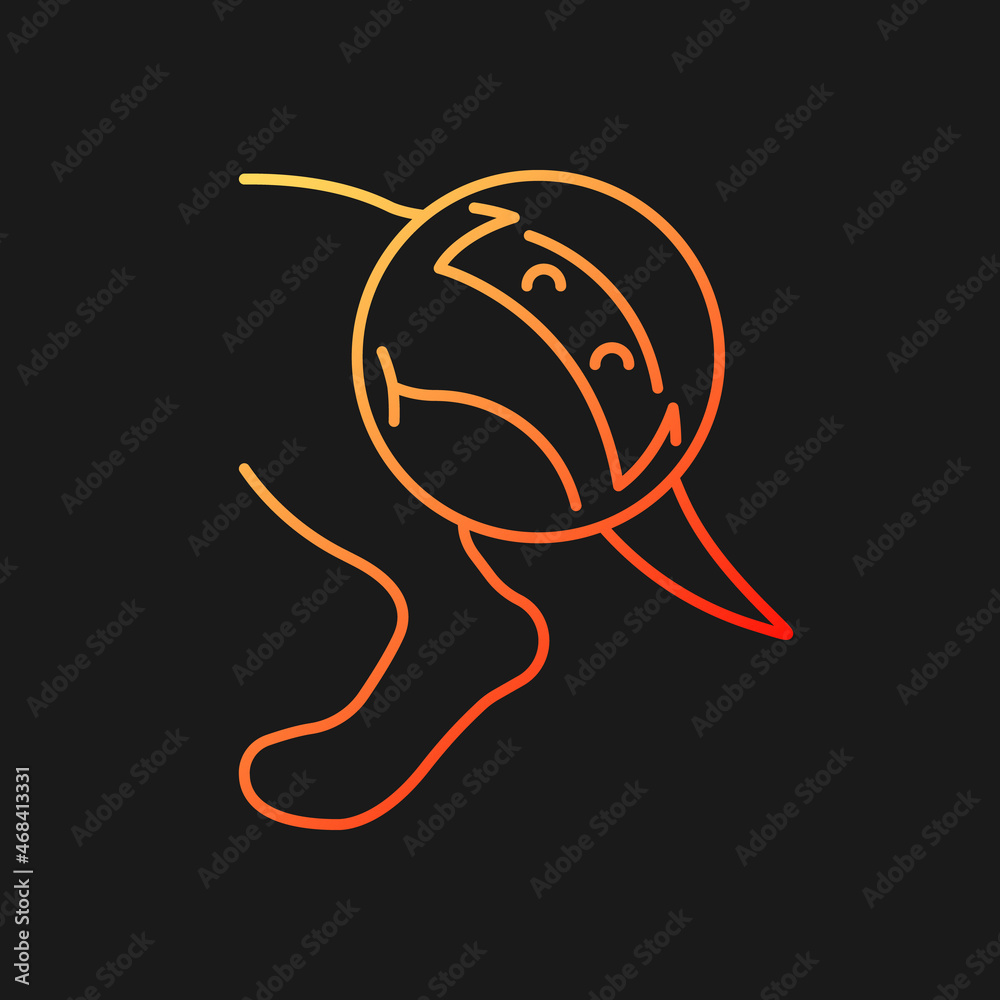 Ringworm gradient vector icon for dark theme. Common skin infection ...