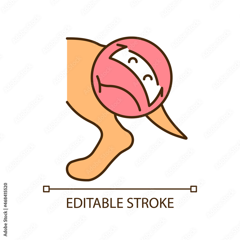 Ringworm RGB color icon. Common skin infection. Animal fungal disease ...