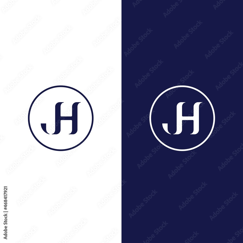 Initials logo vector letter JH. classic and clean design Stock Vector ...