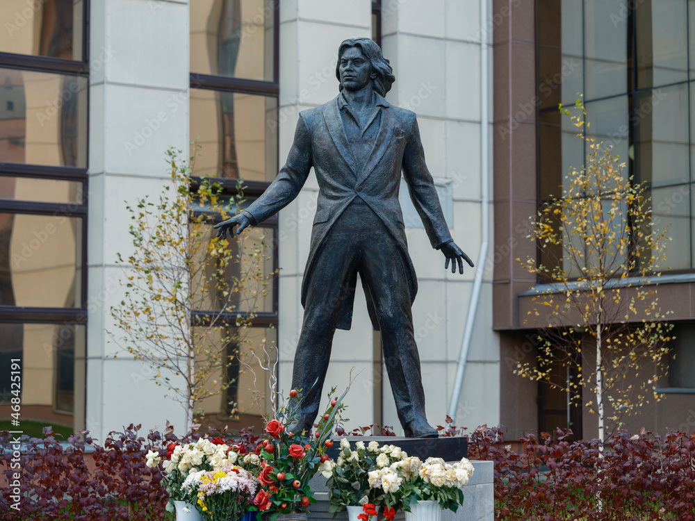 Krasnoyarsk, Russia, October 24, 2021: Monument to Famous Opera Singer ...