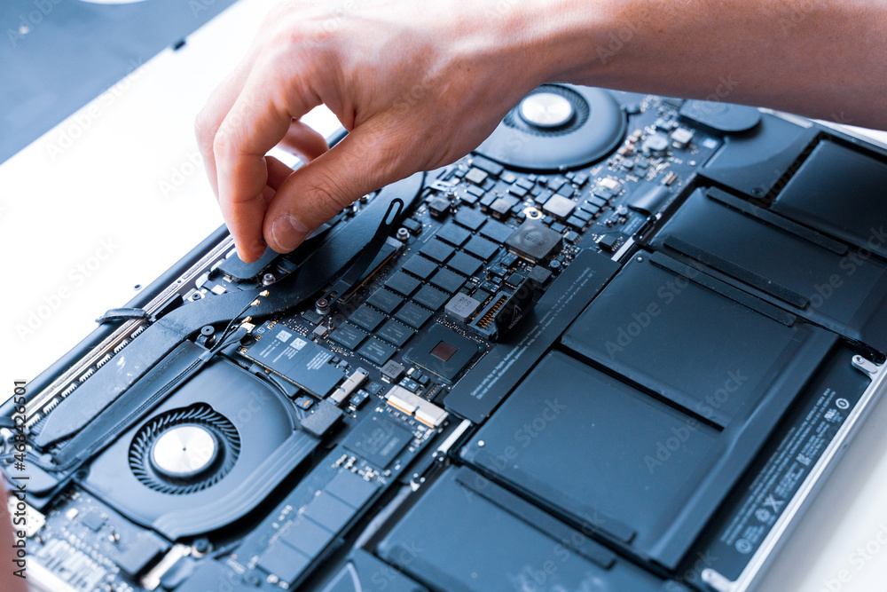 Computer fixing. Maintenance repair engineer support. Pc technician ...