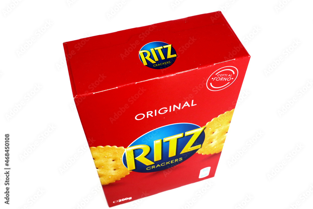 Italy – November 10, 2021: RITZ Crackers. Ritz is a brand introduced by ...