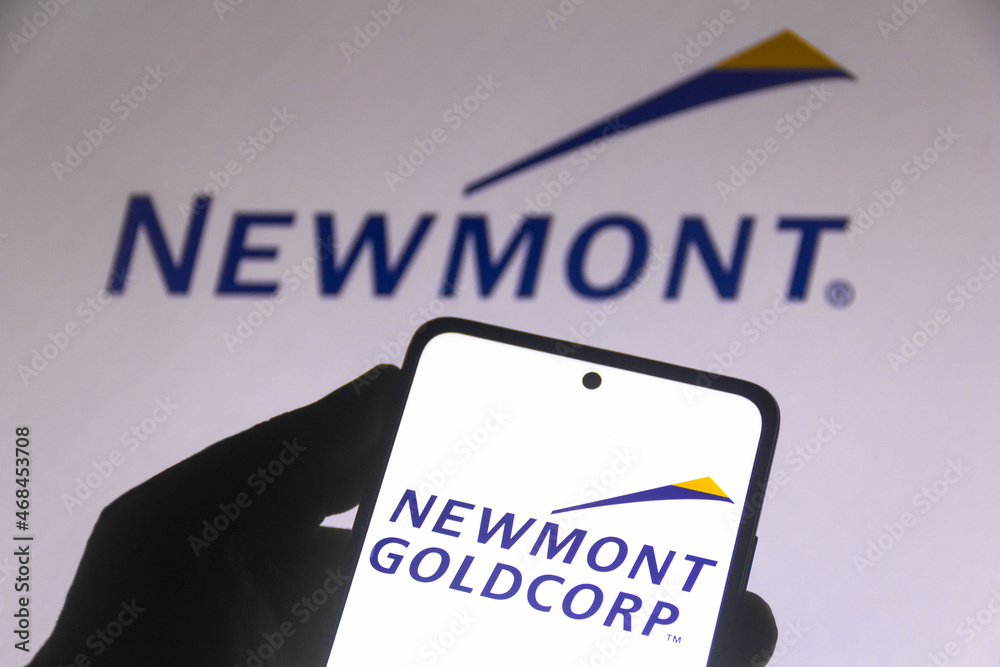 October 30, 2021, Brazil. In this photo illustration the Newmont Mining ...