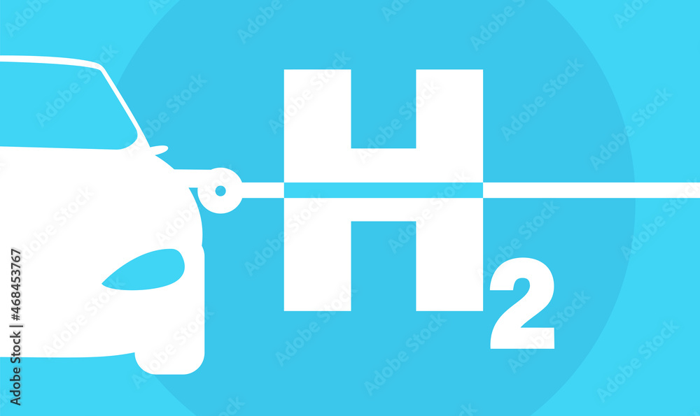 Automotive hydrogen station, fuel cell icon, hydrogen refueling car ...