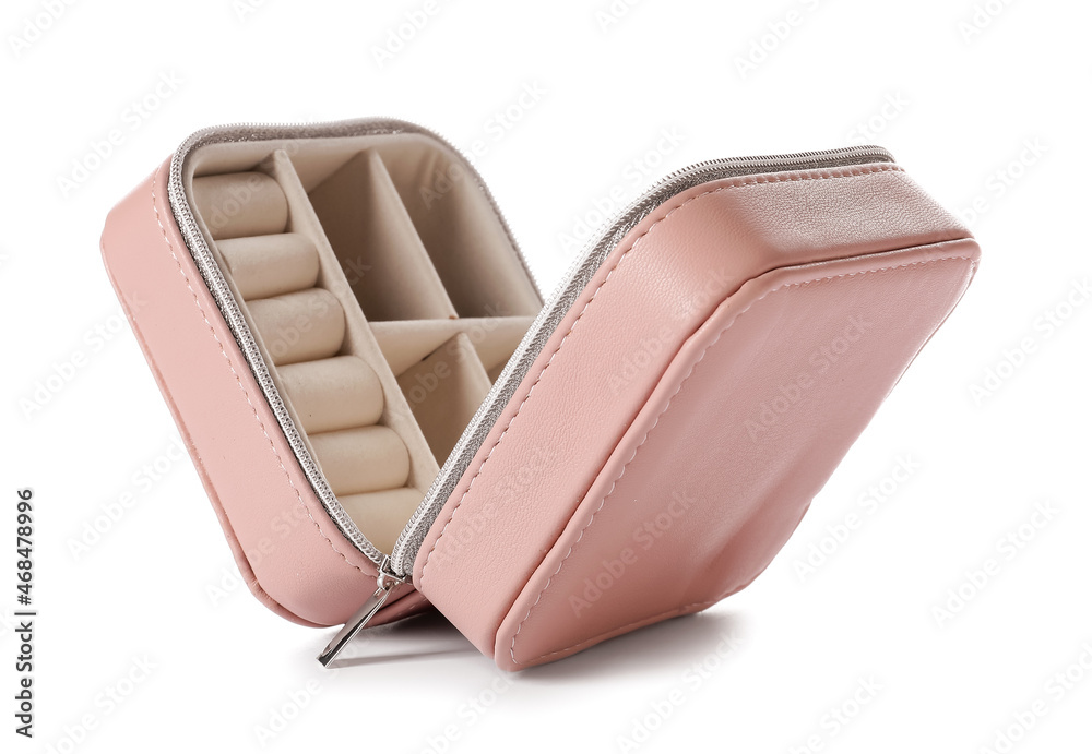 Empty jewelry case on white background Stock Photo | Adobe Stock