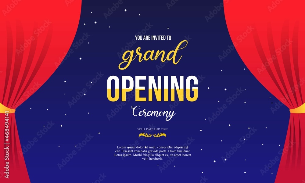 Grand opening background in flat style Stock Vector | Adobe Stock