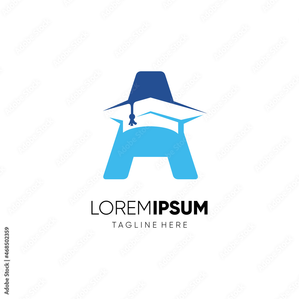 Letter A Graduation Hat Education Logo Design Vector Icon Graphic ...