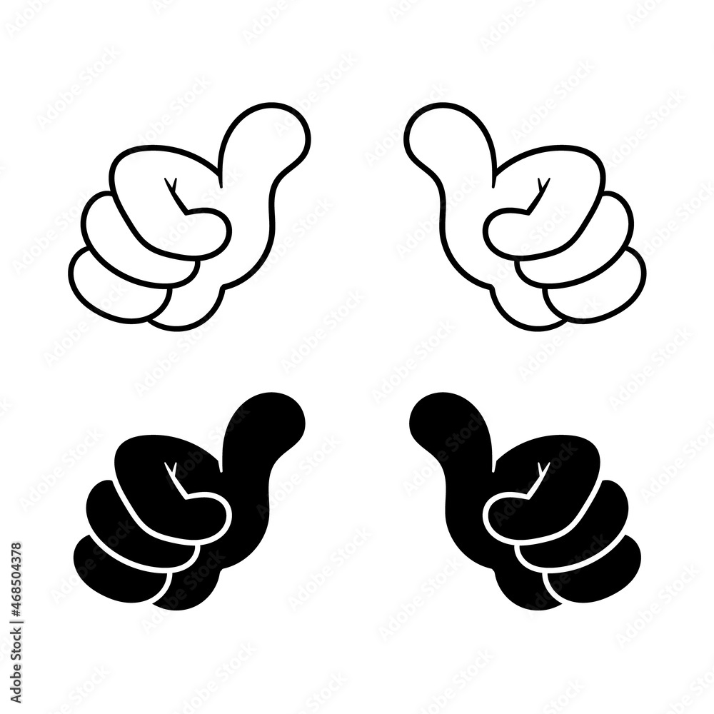 Vector Pointing Thumbs Up Illustration Stock Vector | Adobe Stock