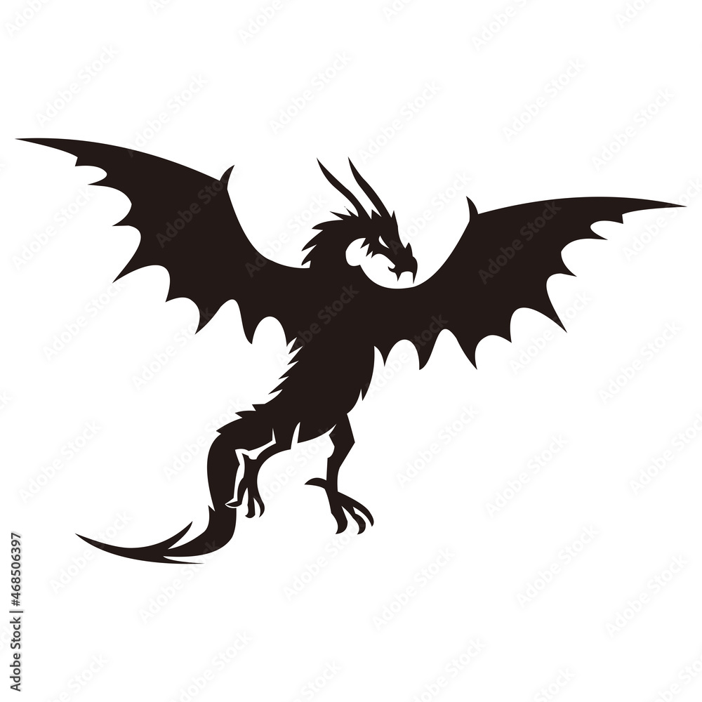 dragon icon logo vector illustration symbol Stock Vector | Adobe Stock