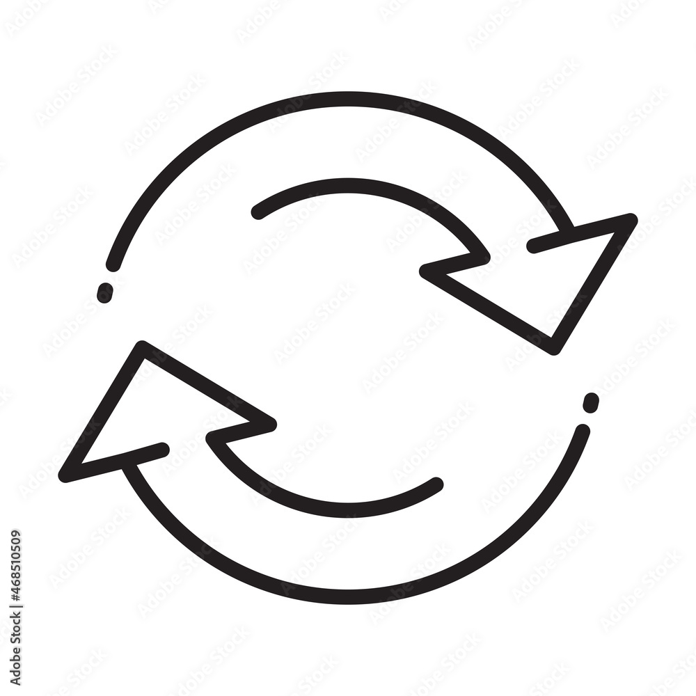 replace icon vector double reverse arrow exchange linear sign for ...
