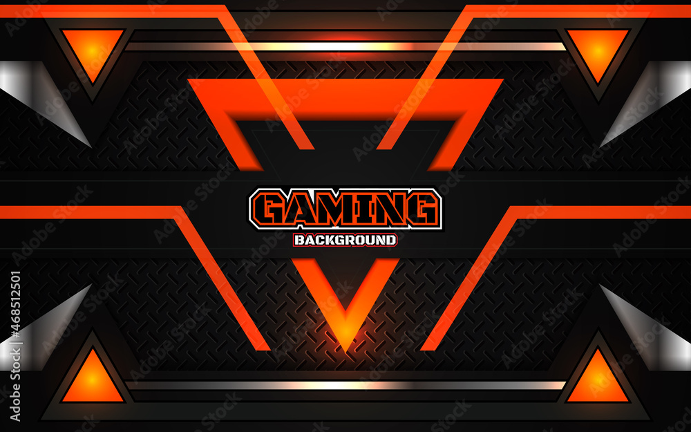 Abstract light futuristic orange and black gaming background with ...