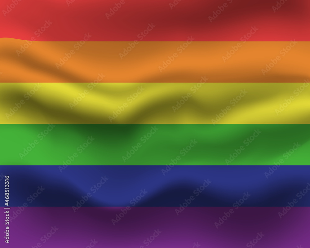 Flag LGBTQ+ wave realistic concept banner, web vector illustration ...