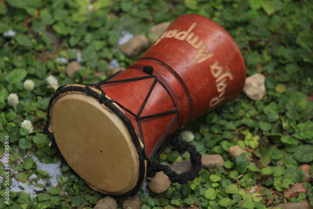 unique souvenirs of traditional percussion instruments called Kendang ...