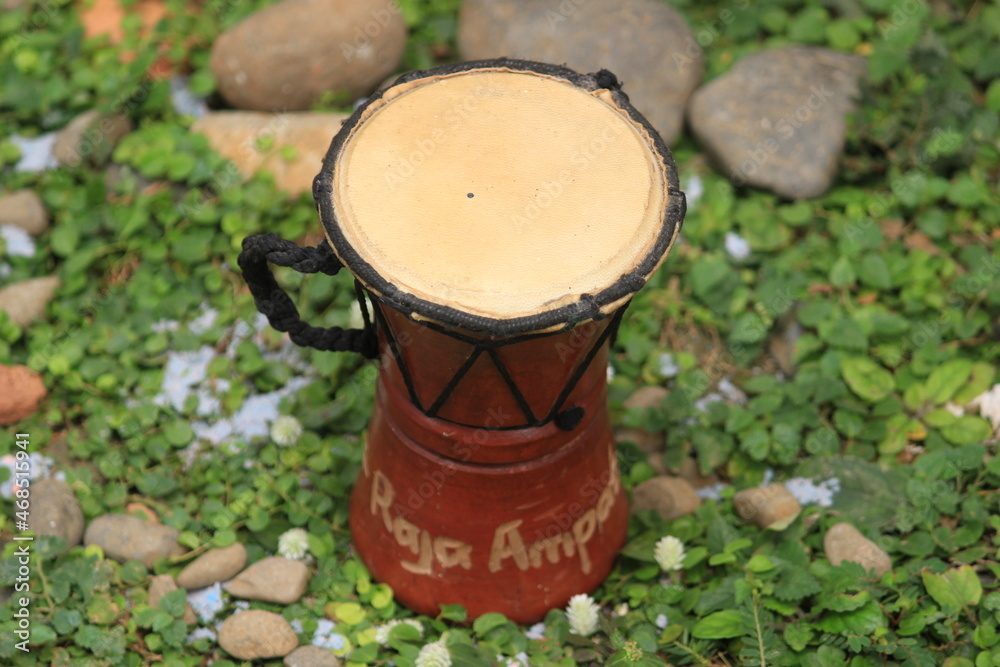 unique souvenirs of traditional percussion instruments called Kendang ...