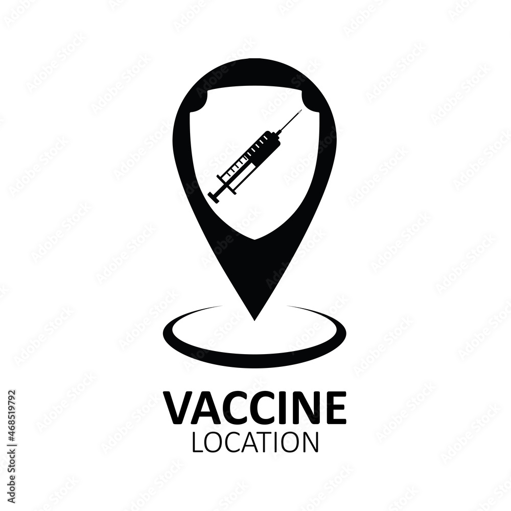 The icon of the vaccine location. The icon of the location of the ...
