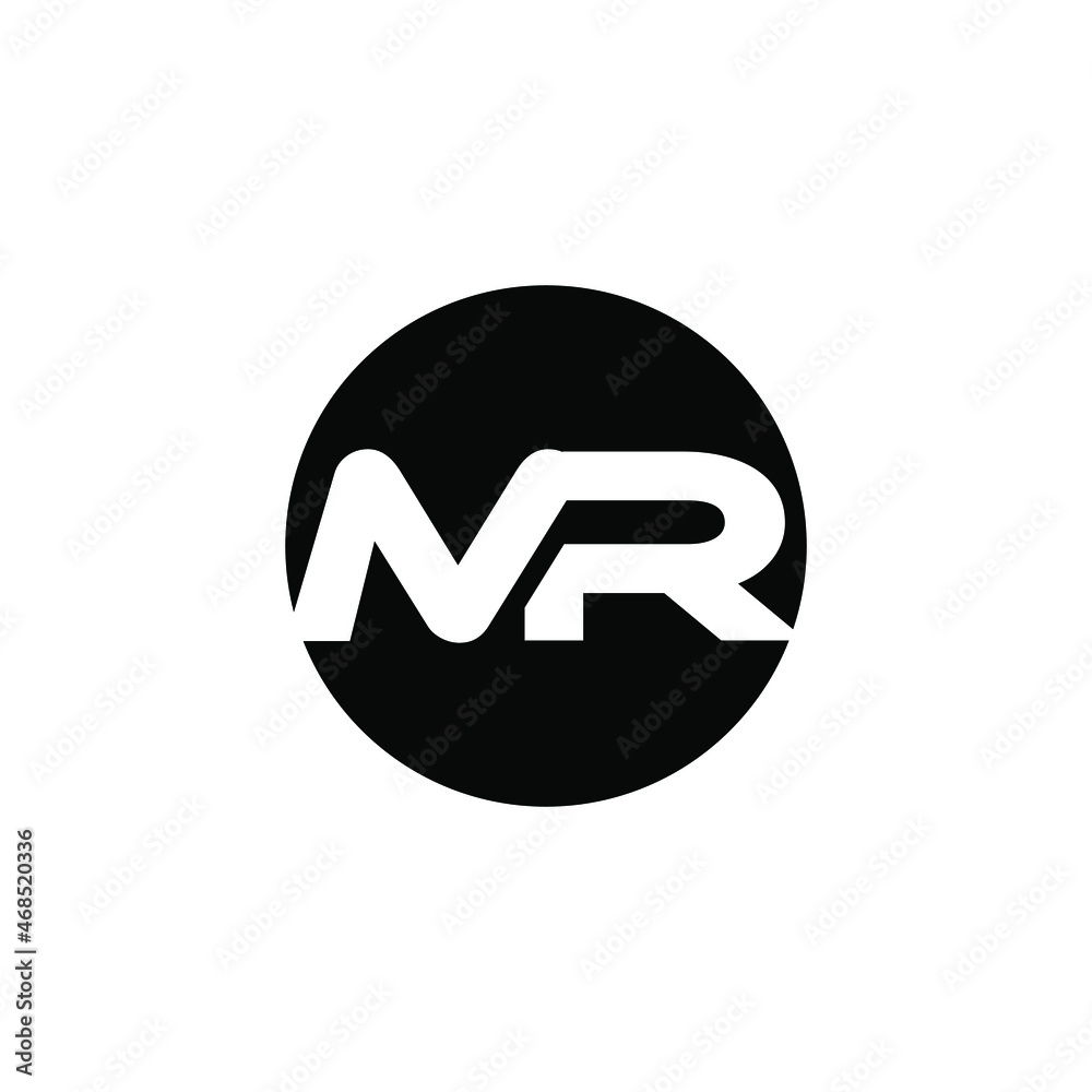 MR creative logo design with black circle. Stock Vector | Adobe Stock