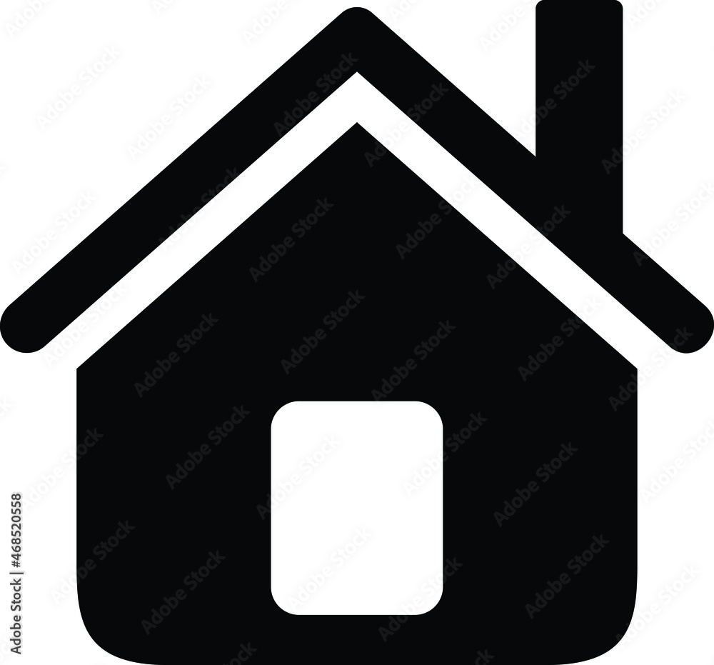 House vector with round corner with rounded corner chimney Stock Vector ...