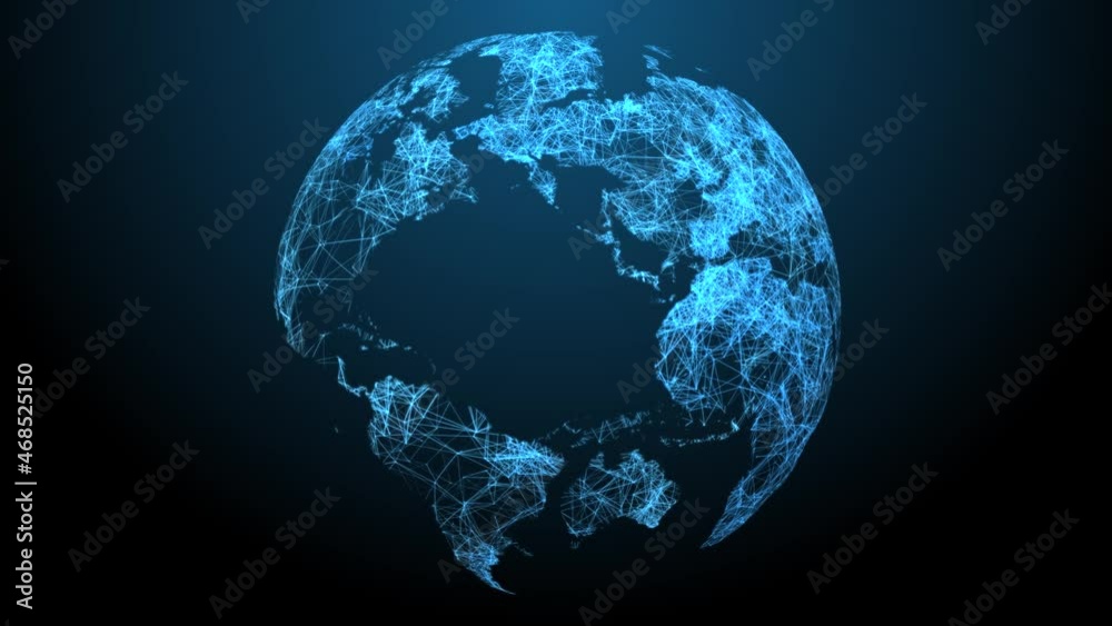 Abstract white plexus network in worldmap. Various polygonal abstract ...