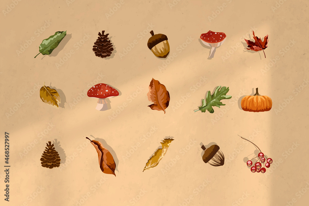 Autumn design elements vector set Stock Vector | Adobe Stock