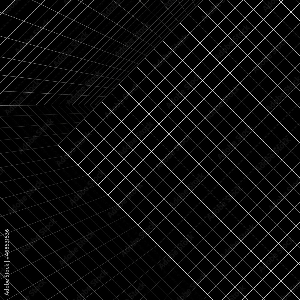 3D wireframe grid room background vector Stock Vector | Adobe Stock