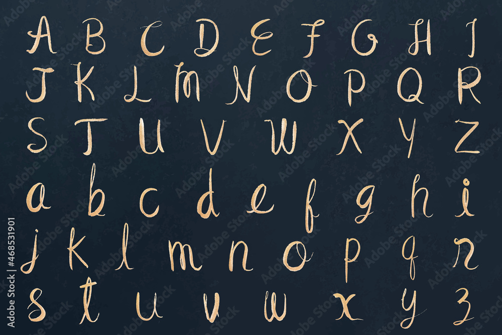 Cursive calligraphy alphabet vector font typography Stock Vector ...