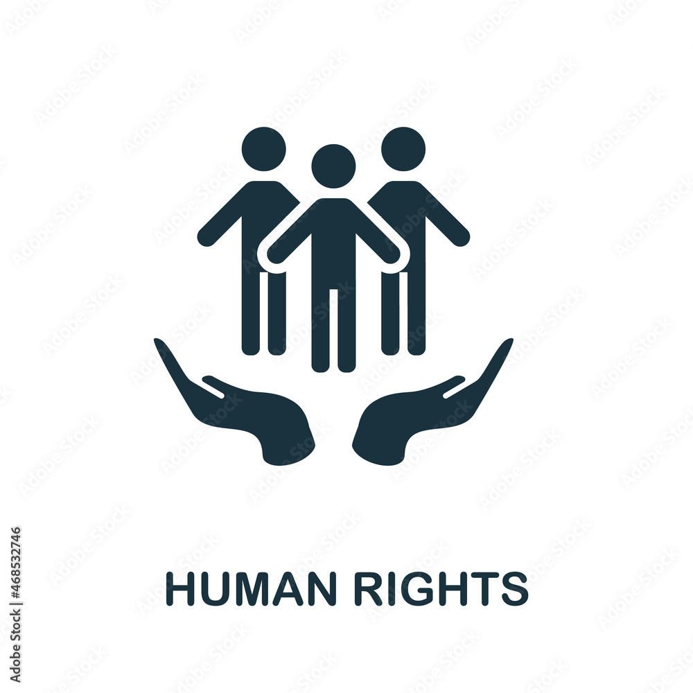 Human Rights Icon Monochrome Sign From Human Rights Collection