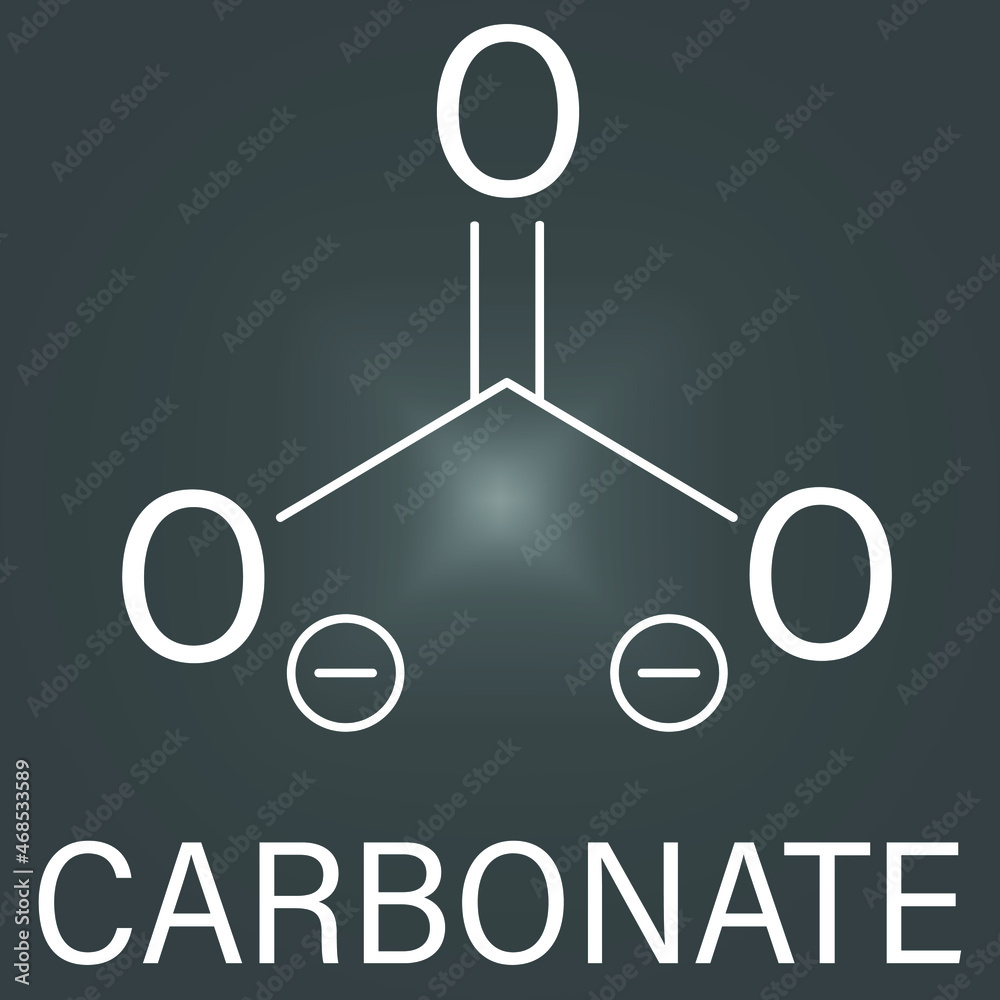 Carbonate anion, chemical structure. Skeletal formula. Stock Vector ...