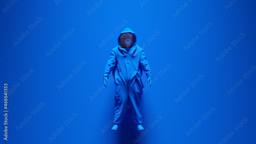 Blue Hazmat Suit with Blue Background 3d illustration render Stock ...