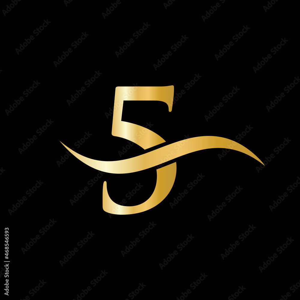 Vetor de Letter 5 Logo Design Template Element. 5 Letter Logo Design ...