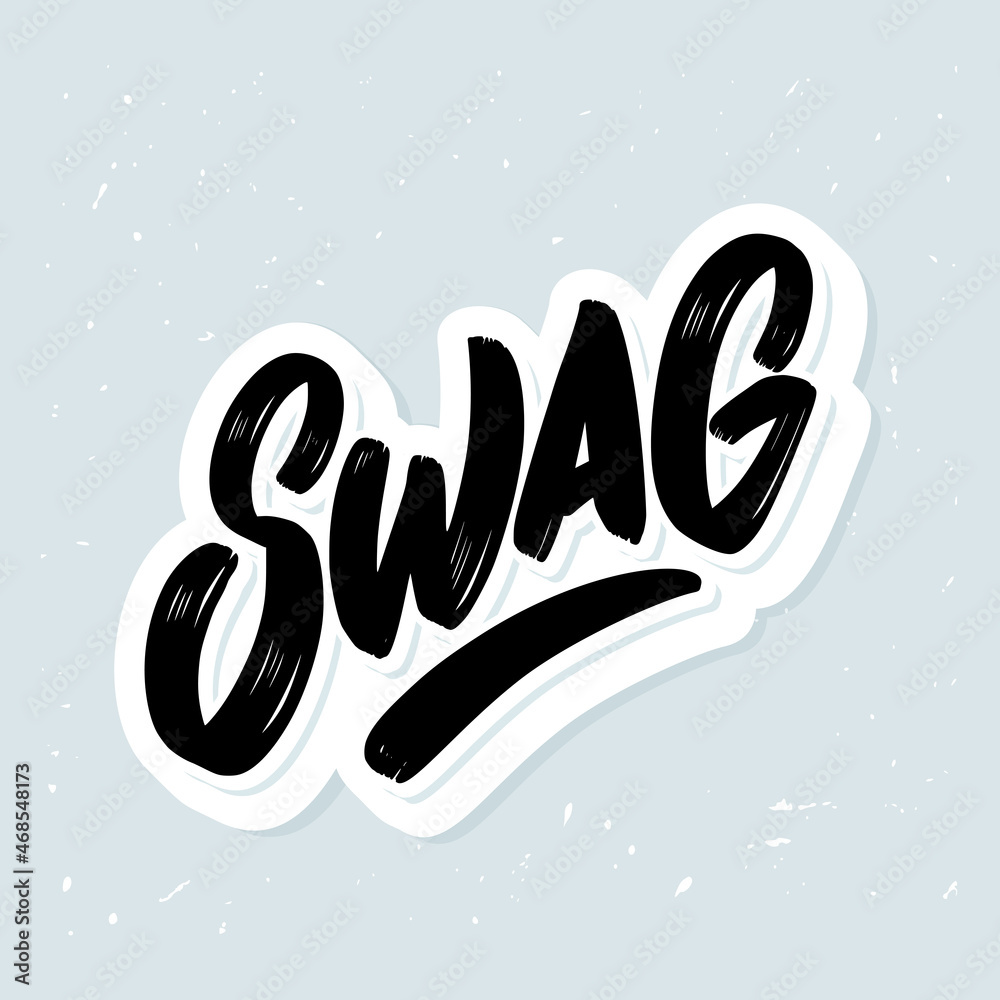 SWAG. Vector handwritten lettering sticker. Stock Vector | Adobe Stock