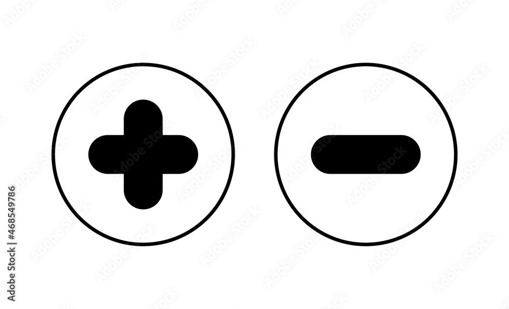 Plus and minus icons set. plus sign and symbol. add plus icon Stock ...