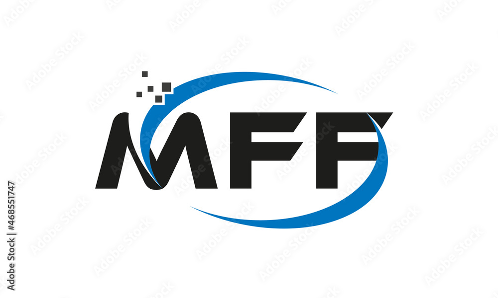 dots or points letter MFF technology logo designs concept vector ...