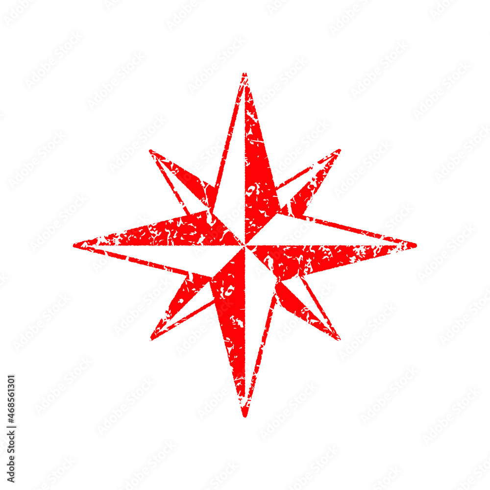 North star compass icon shape symbol. Nautical navigation logo sign ...