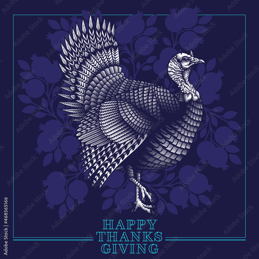 "Happy Thanksgiving" - thanksgiving invitation poster design. Vector ...