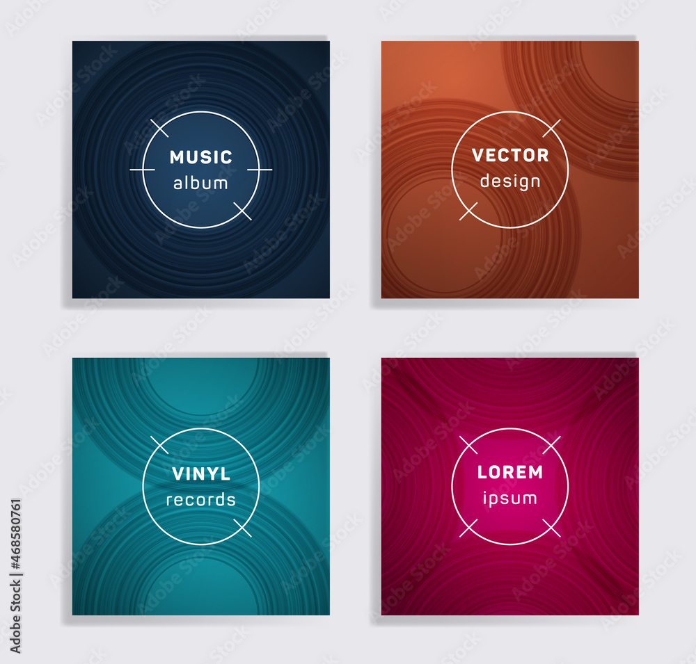 Abstract vinyl records music album covers set. Stock Vector | Adobe Stock