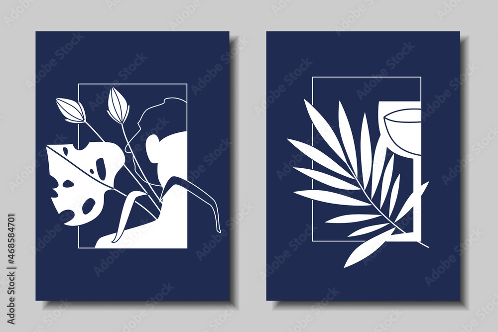 Set of minimalistic posters. Modern Art. Vector illustration. Stock ...