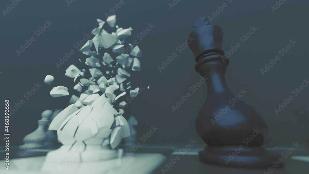 Destruction of chess figures series. Kings facing each other. Symbolic ...