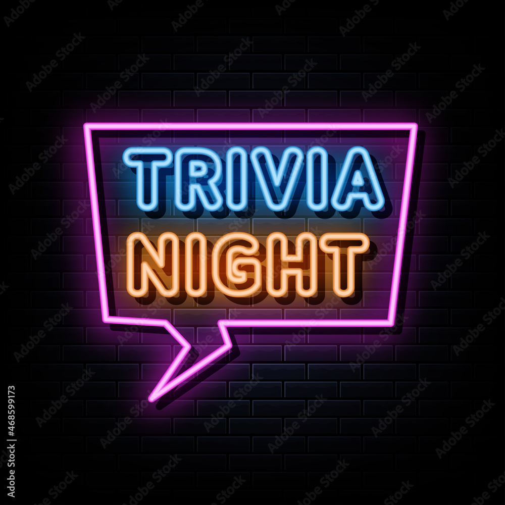 Trivia night neon signs vector. Design template neon sign Stock Vector ...