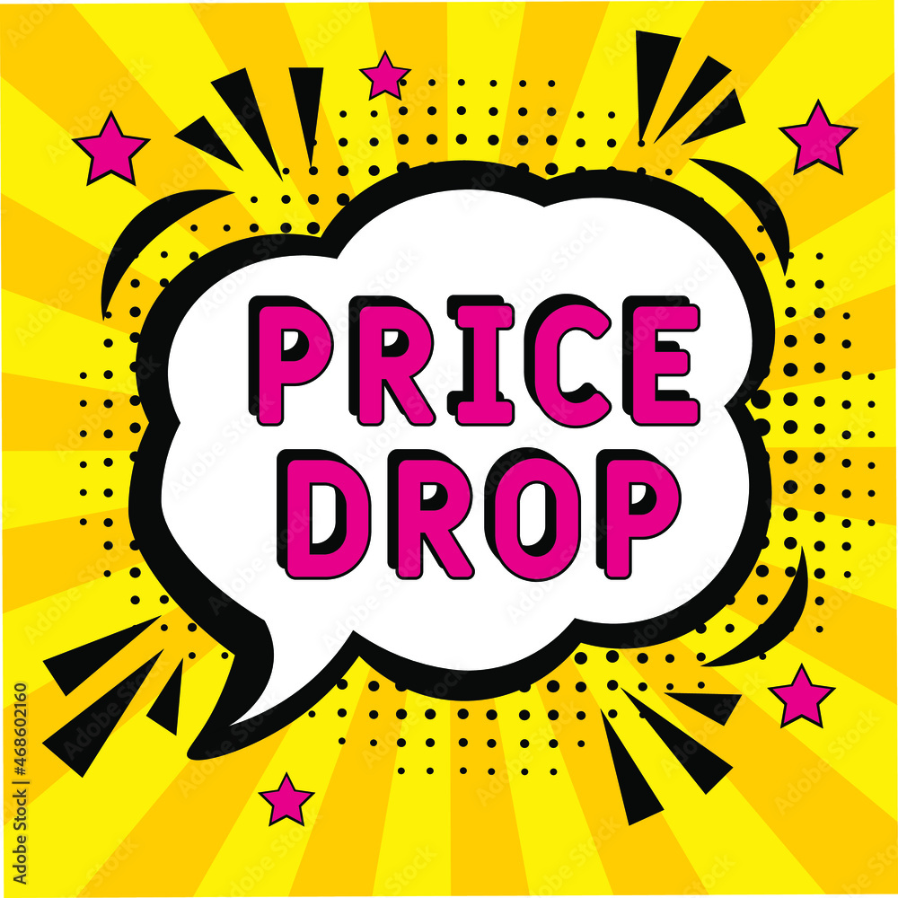 Price drop. Comic book explosion with text - Price drop. Interesting ...