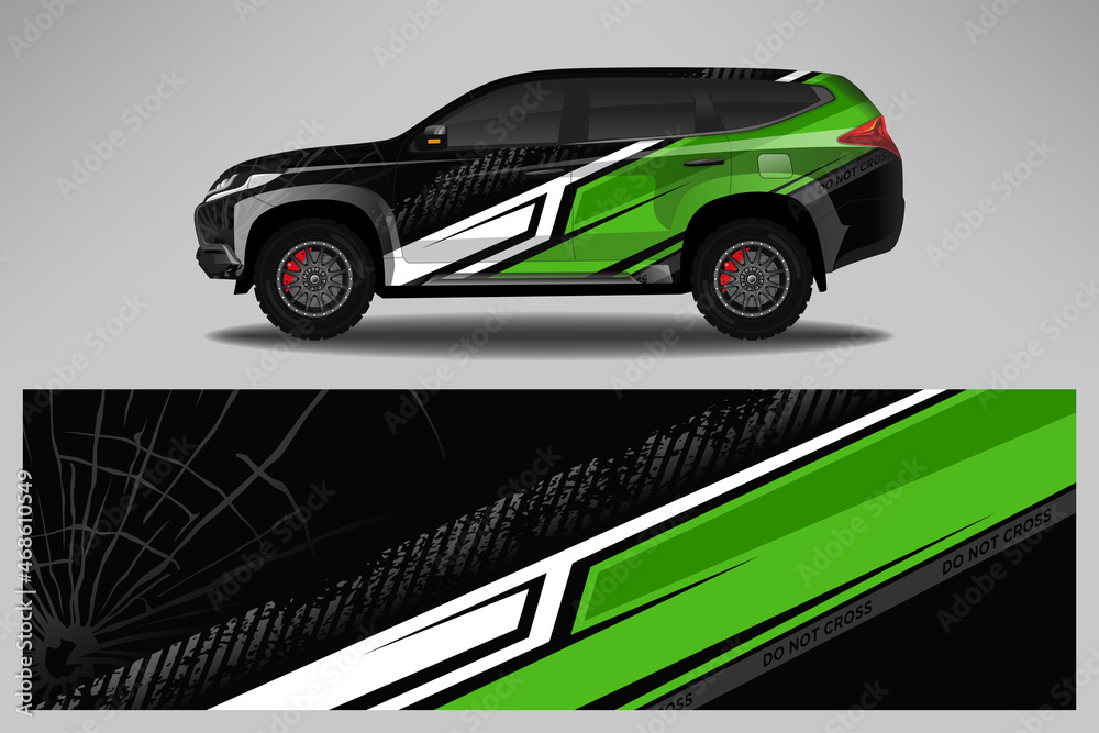 Car wrap design race livery vehicle vector. Graphic abstract stripe ...
