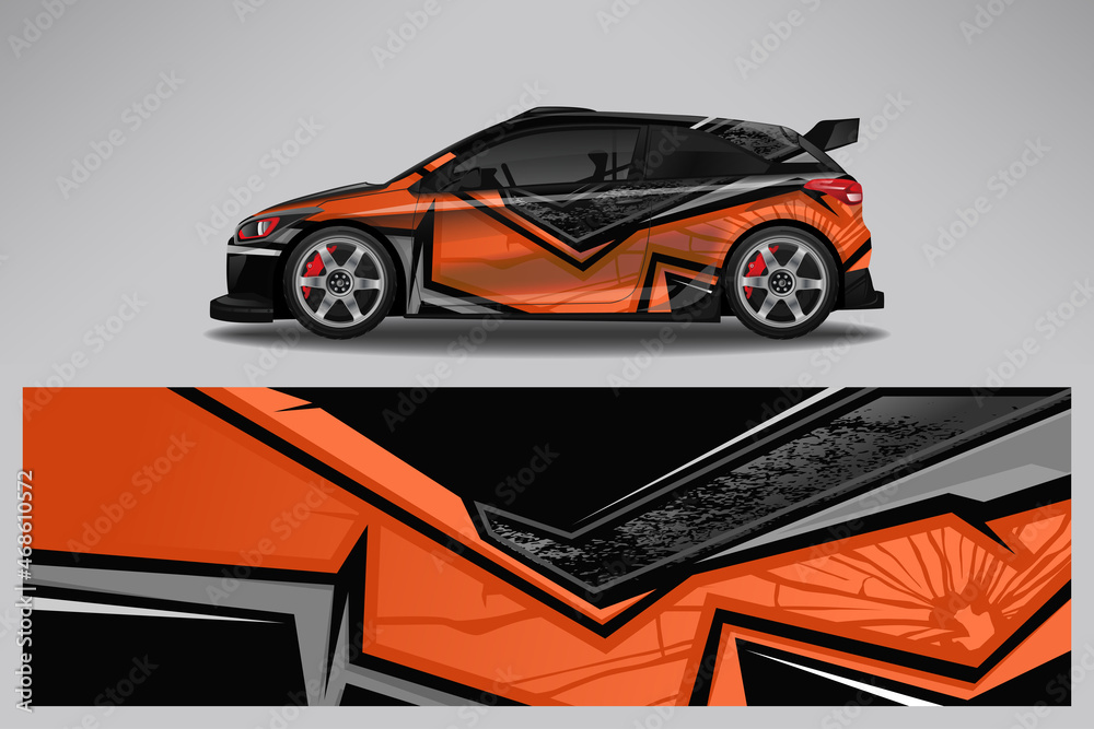 Car wrap design race livery vehicle vector. Graphic abstract stripe ...